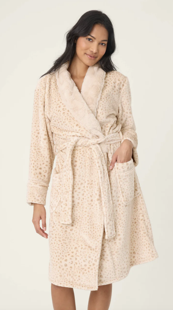 Luxe Plush Leopard Print Robe R7LPR - SheShe Boutique